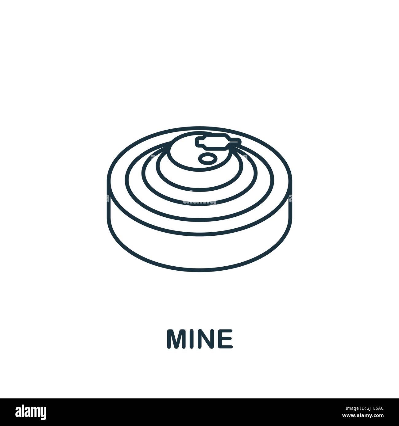 Icône mine. Icône Line simple Line Weapon pour modèles, web design et ...