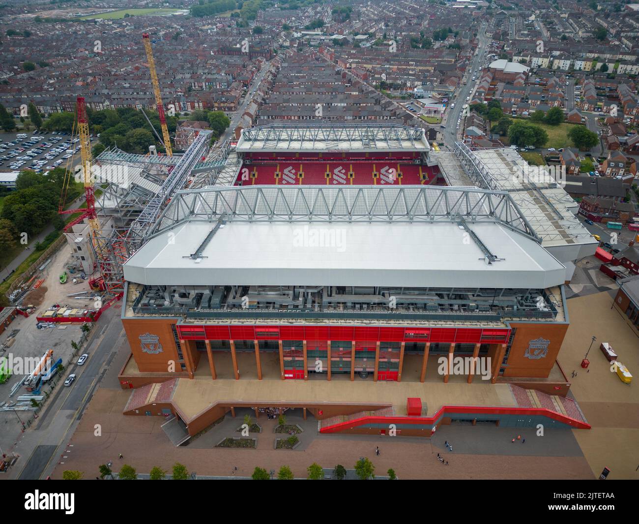 Stade Anfield, stade du FC Liverpool - vue aérienne - LIVERPOOL ...