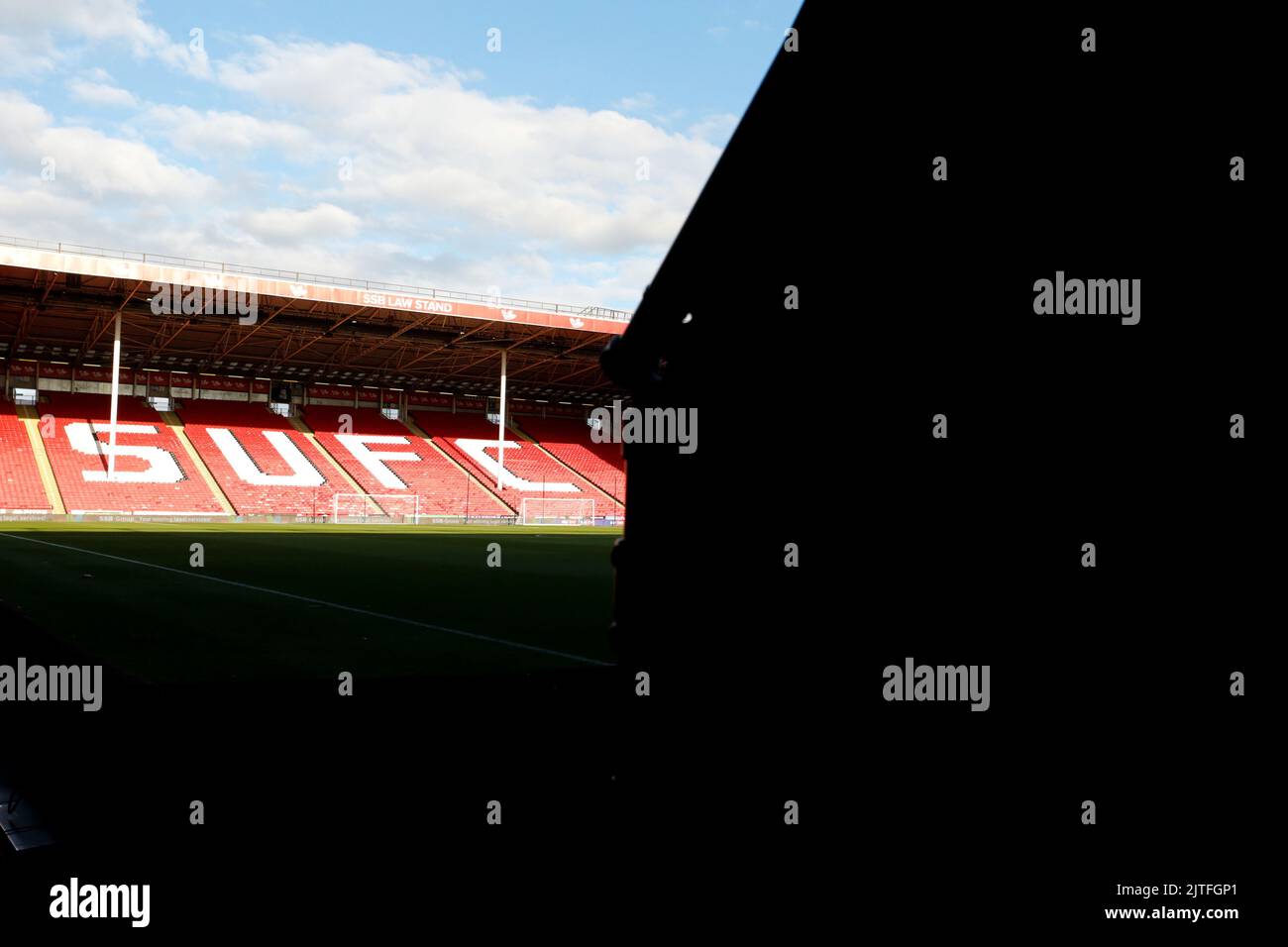 Vue générale de l'intérieur de la place SUFC dans un stand à Bramall ...