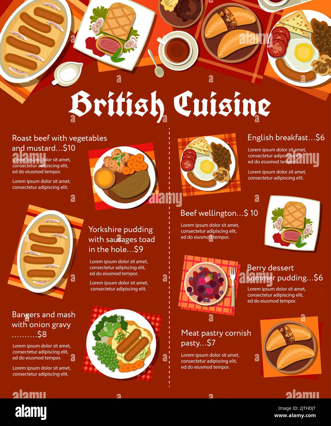 Bonne cuisine anglaise Banque d'images vectorielles - Alamy