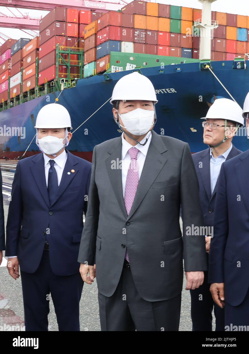 31st août 2022. Yoon inspecte les installations logistiques portuaires ...
