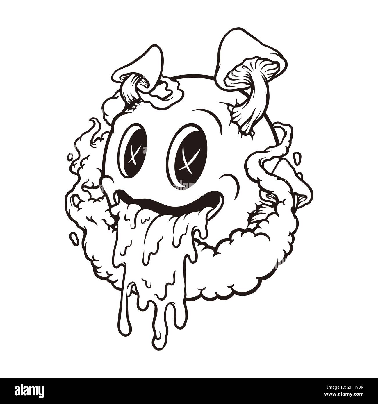 Émoticone Smile champignons Silhouette illustrations vectorielles pour ...