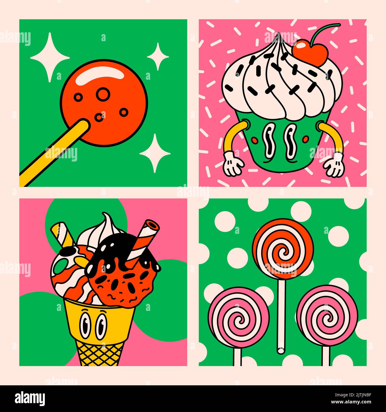 Dessin animé vecteur drôle cartes Comic. Crazy caricatures Abstract ... Dessin animé vecteur drôle cartes Comic. Crazy caricatures Abstract ...