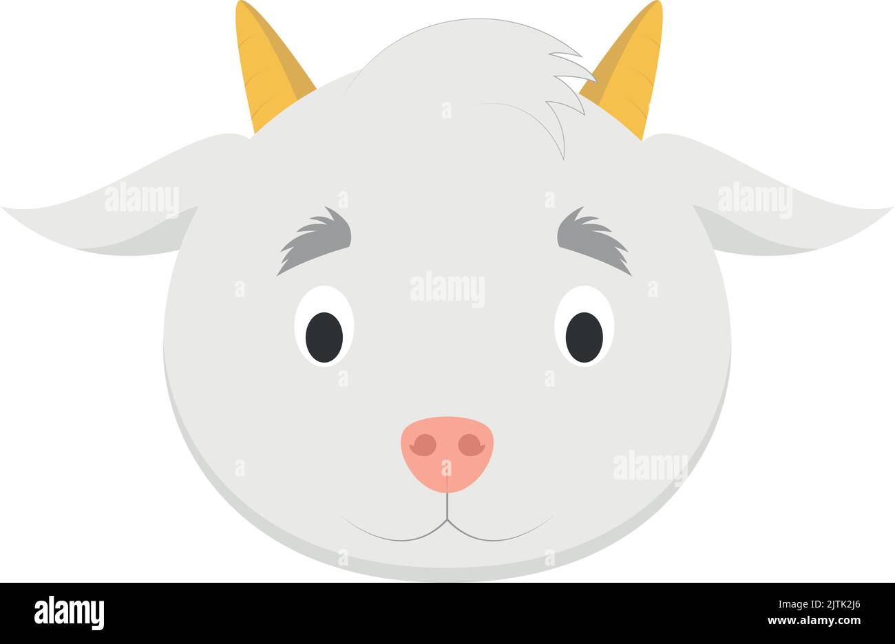 Visage de chèvre de style dessin animé pour les enfants. Série d ...