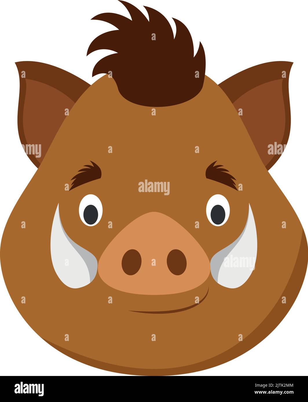 Visage de cochon sauvage de style dessin animé pour les enfants. Série d'illustrations ...