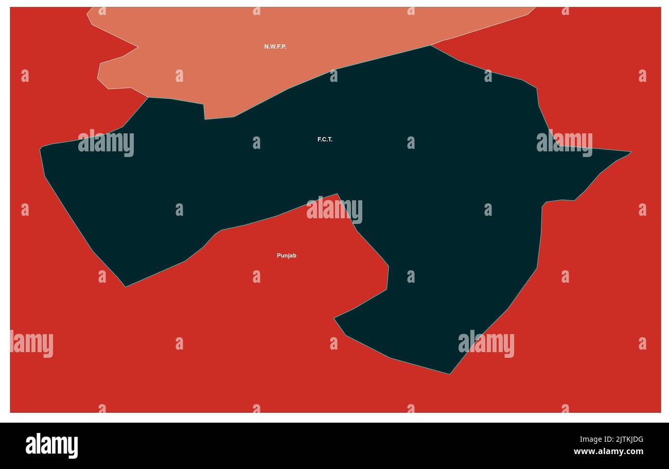 FCT Vector Map with NWFP and Punjab Pakistan , FCT Pakistan Vector Map ...