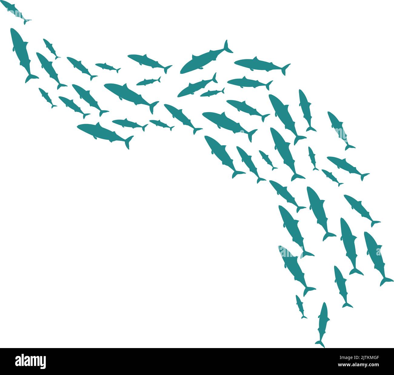 Courbe de scolarisation du poisson. La vie sous-marine. Écosystème ...