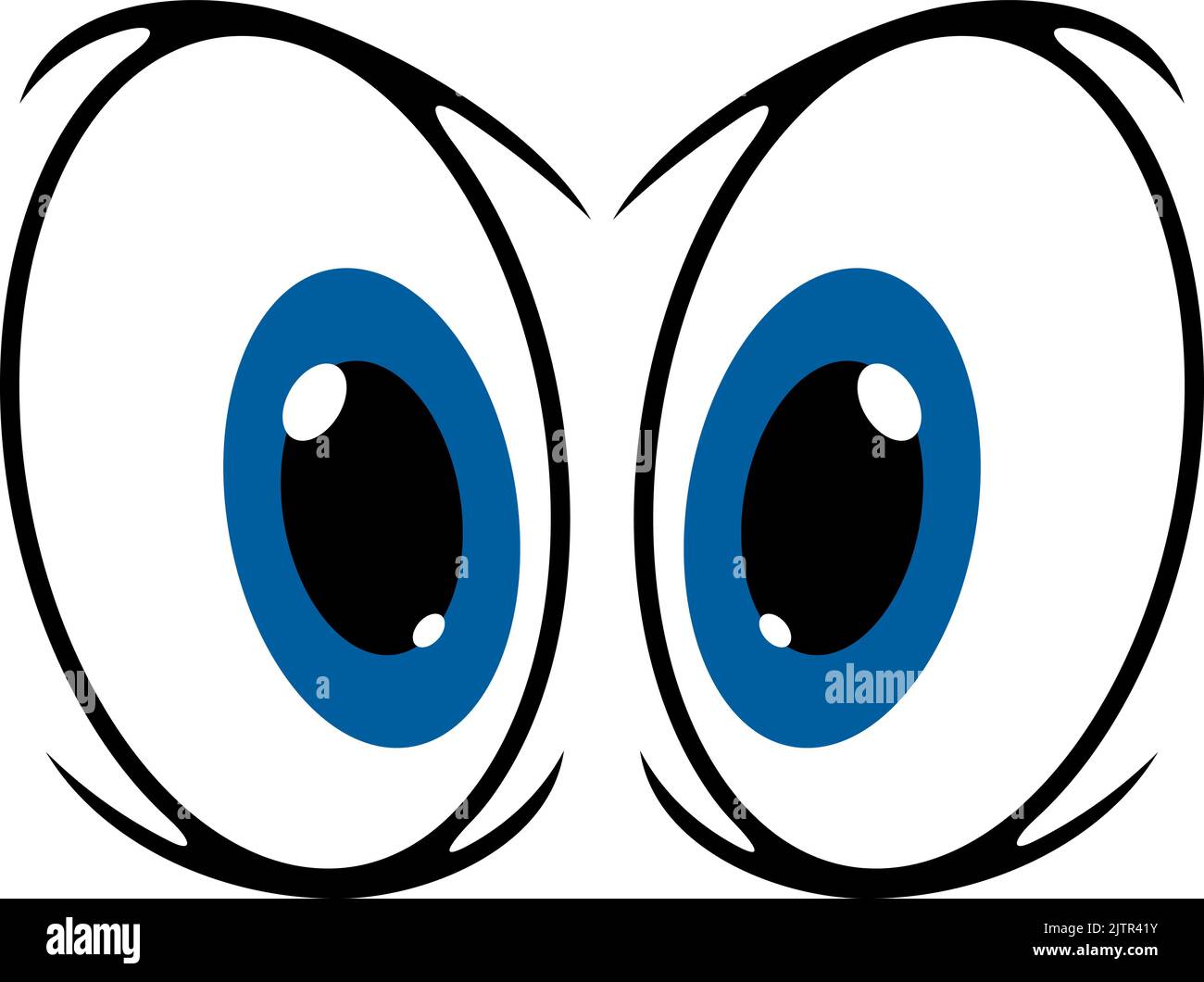 Visage, personnage d'œil de bande dessinée ou sourire, icône d ...