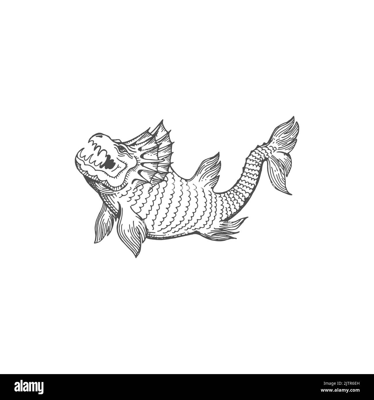 Hafgufa monstre marin massif mythique créature aquatique isolé ...