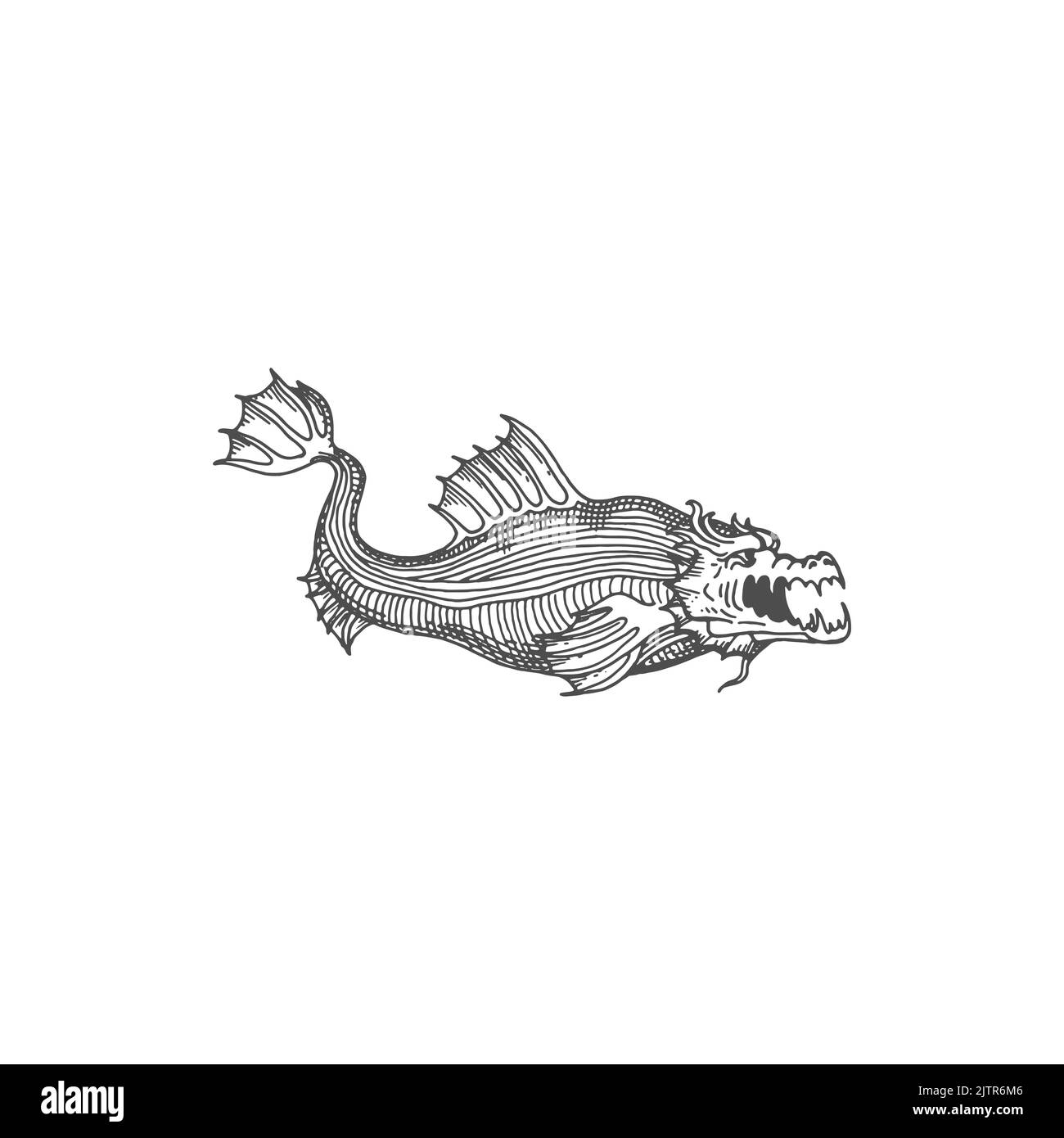 Poisson monstre aquatique fantastique Banque d'images détourées - Alamy
