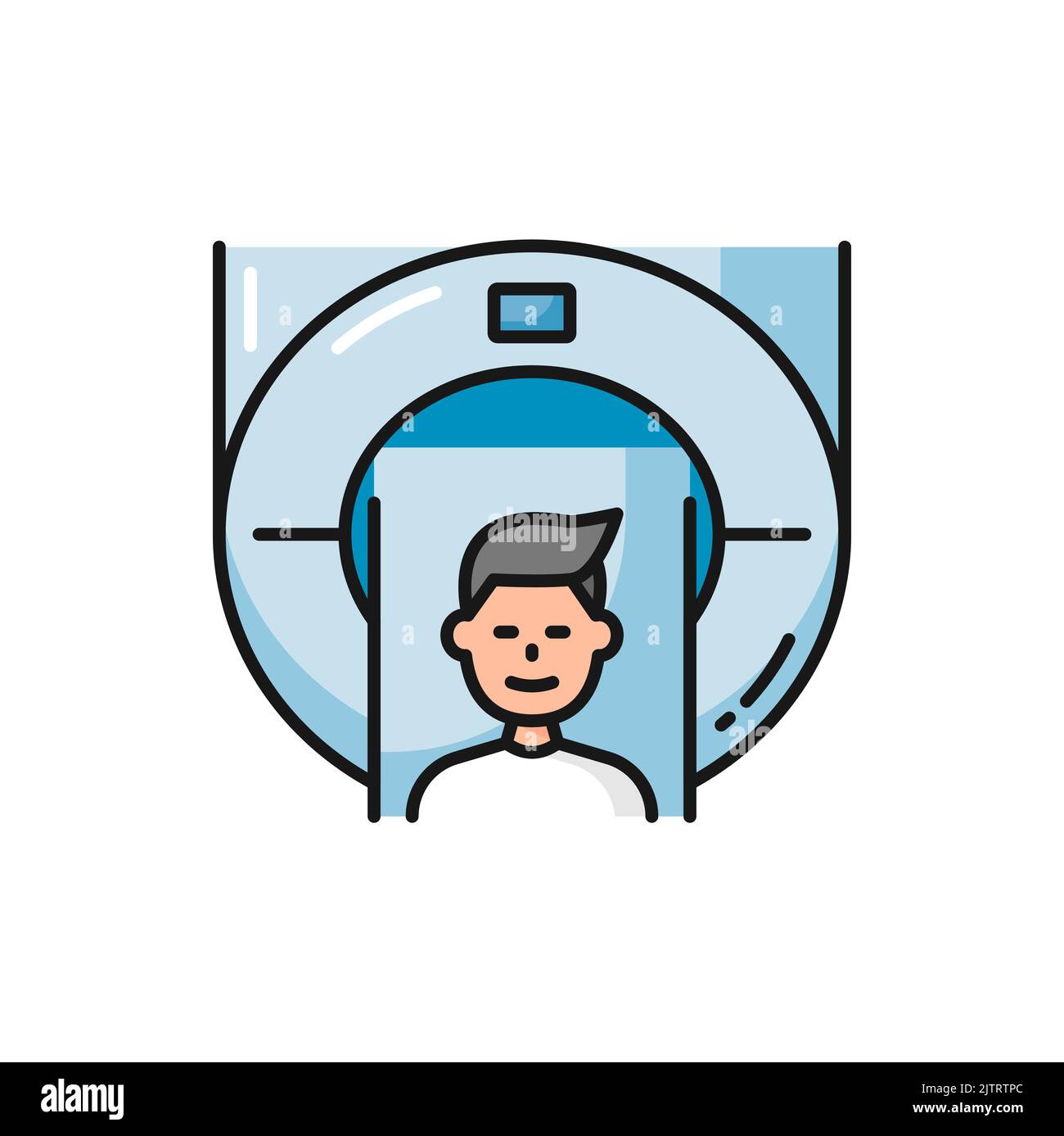 IRM, icône de ligne d'acquisition CT radiologique, diagnostics médicaux ...