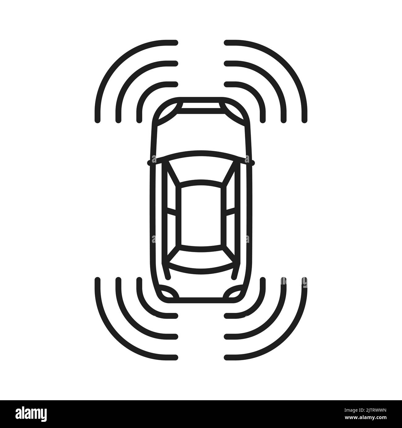 Icône de voiture sans conducteur, transport intelligent autonome à ...