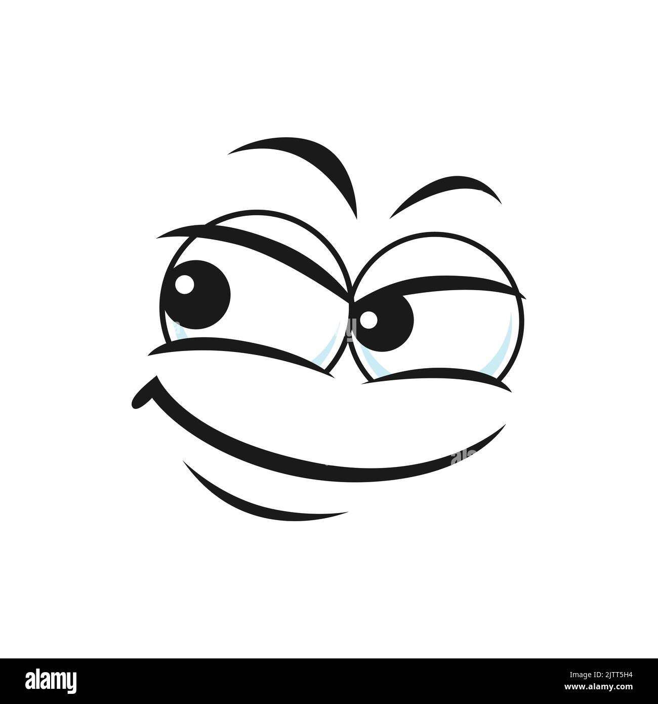 Visage de dessin animé, intrus, smirk ou simper emoji. Vecteur drôle d ...