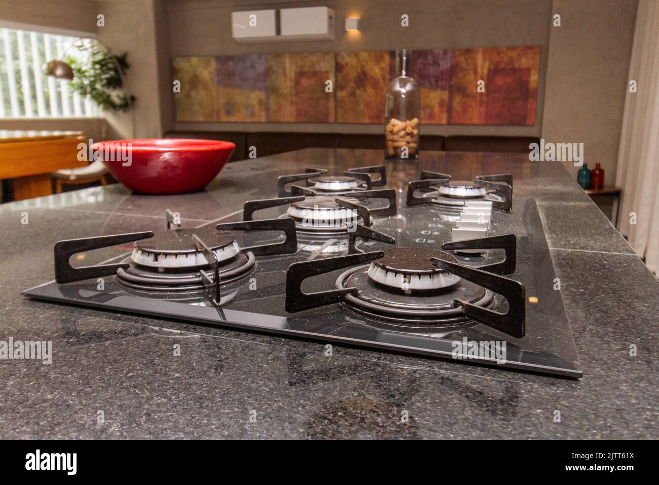 détails d'une plaque de cuisson dans une cuisine Photo Stock - Alamy