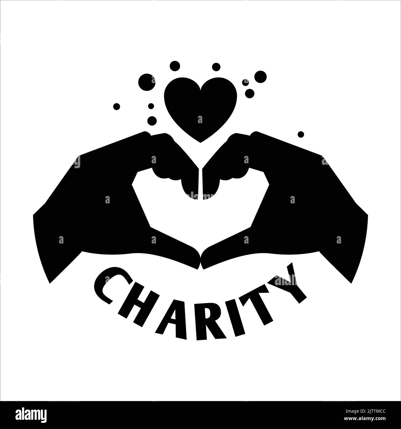 Les mains de charité font le coeur - les mains et l'icône de coeur - la ...