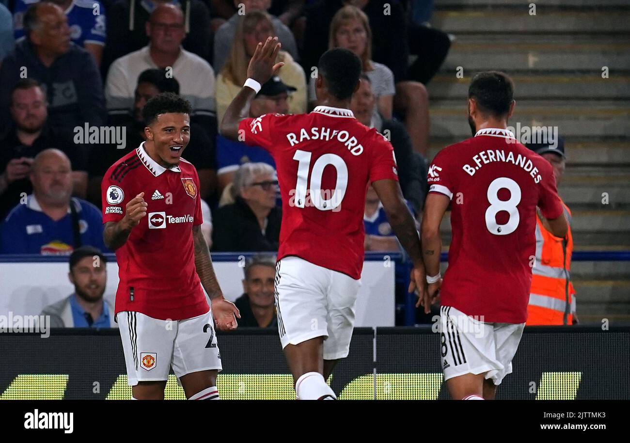 Jadon Sancho de Manchester United célèbre le premier but de son équipe ...