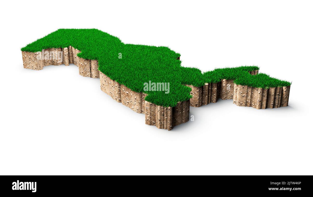 A 3D Ouzbékistan carte de la géologie du sol coupe transversale avec l ...