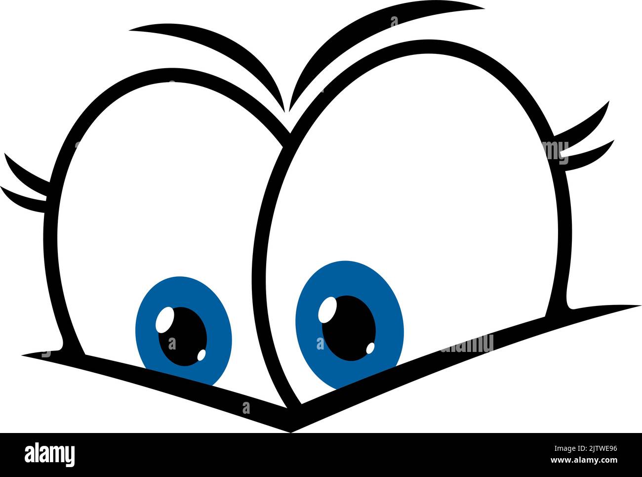 Les yeux face dessin animé sourire caractère, expression comique emoji ...