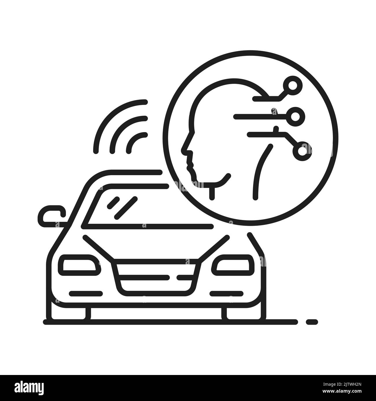 Icône de voiture sans conducteur, véhicule intelligent intelligent ...