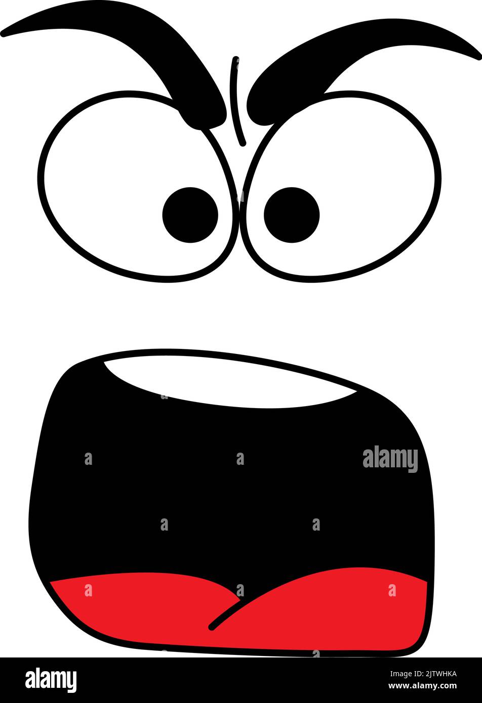 Émoticône visage souriant en colère, émoticône de dessin animé emoji ...