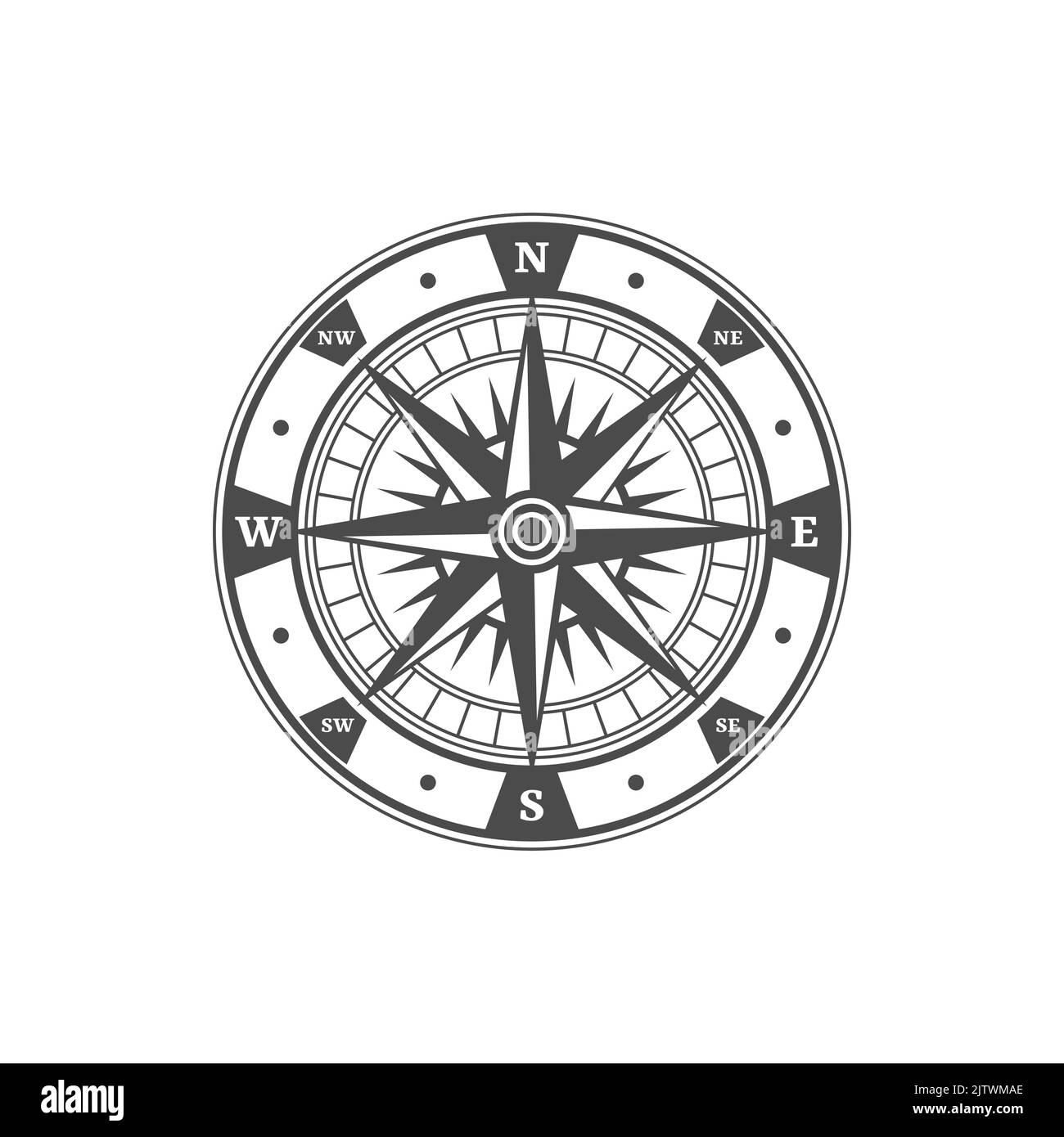 Boussole de navigation ancienne, symbole de navigation maritime ...