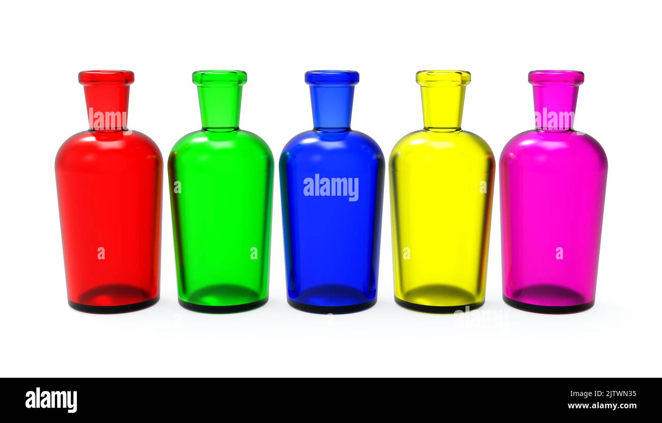Coloured bottles Banque de photographies et d’images à haute résolution ...