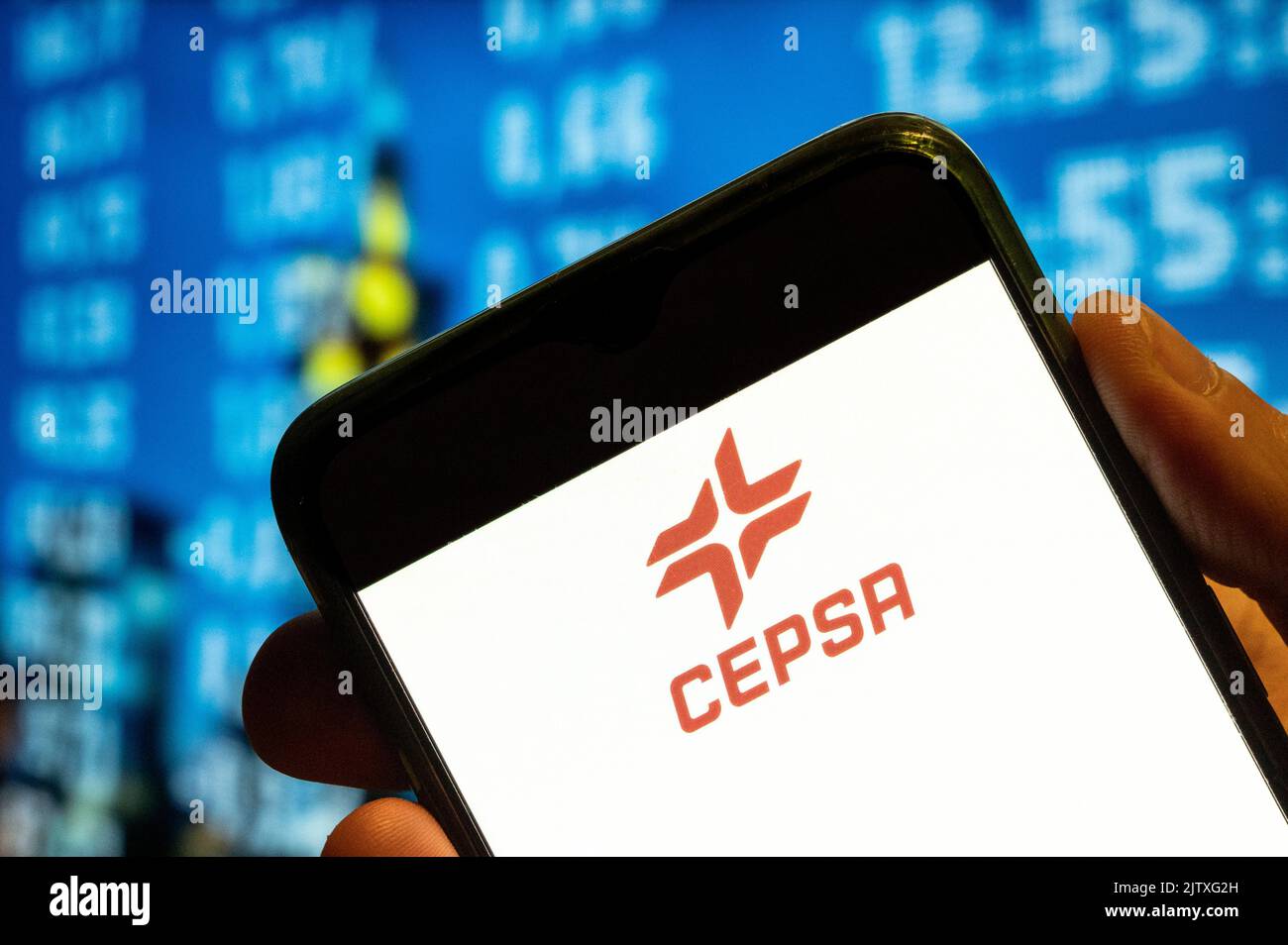 Dans cette illustration, le logo de la multinationale espagnole Cepsa, société pétrolière et ...