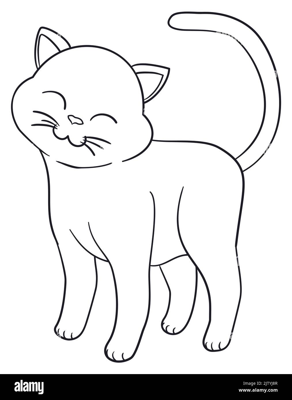 Coloriage chat mignon Banque d'images détourées - Alamy