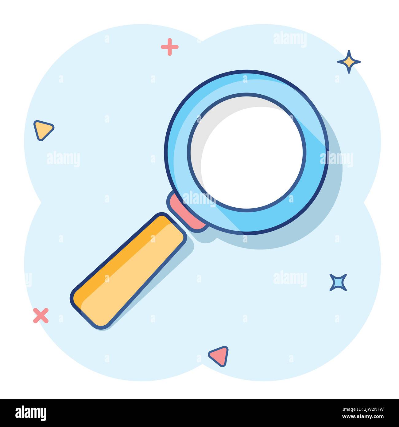 Cartoon Vector icône de loupe dans le style comique. Loupe recherche ...