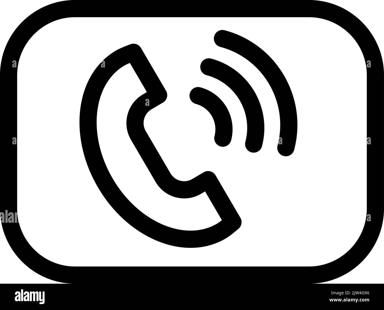 Téléphone d'appel sortant monoline logo vectoriel dans un style plat tendance. Signe isolé sur ...