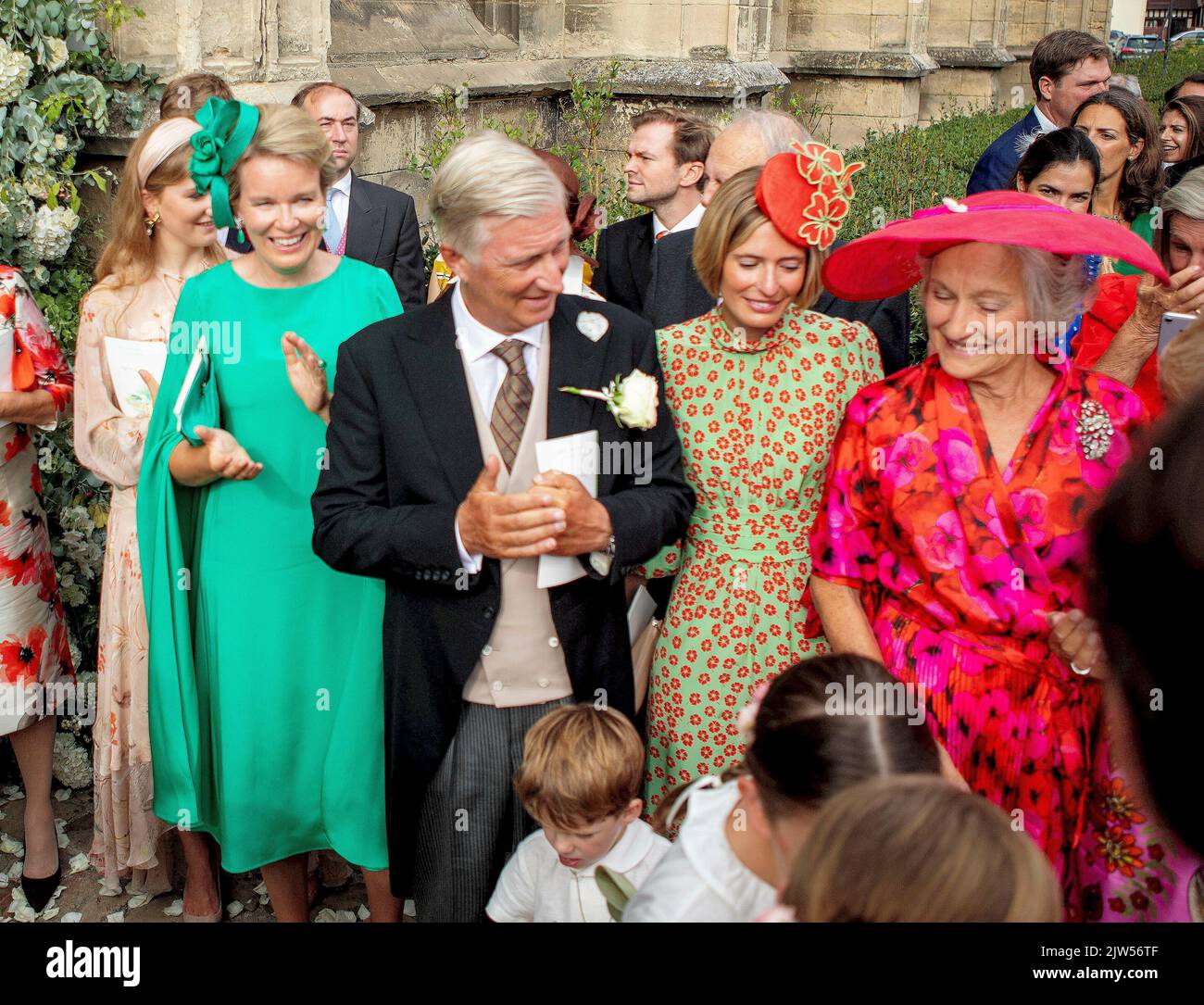 Le roi Filip, la reine Mathilde, la princesse de couronne Elisabeth, le ...
