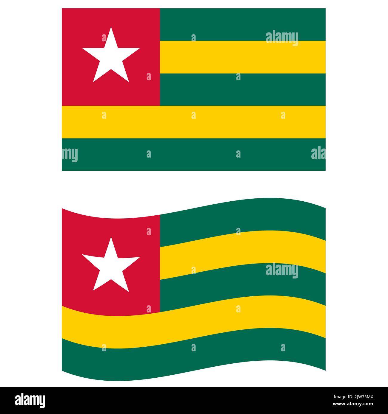 Drapeau national du Togo avec fond de texture papier. Drapeau du Togo ...
