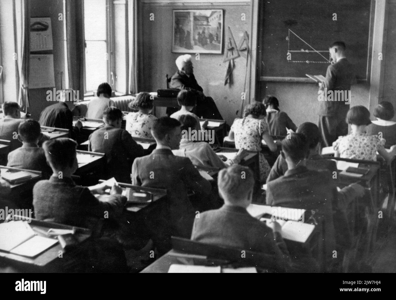 Professeur de mathématiques Banque d'images noir et blanc - Alamy