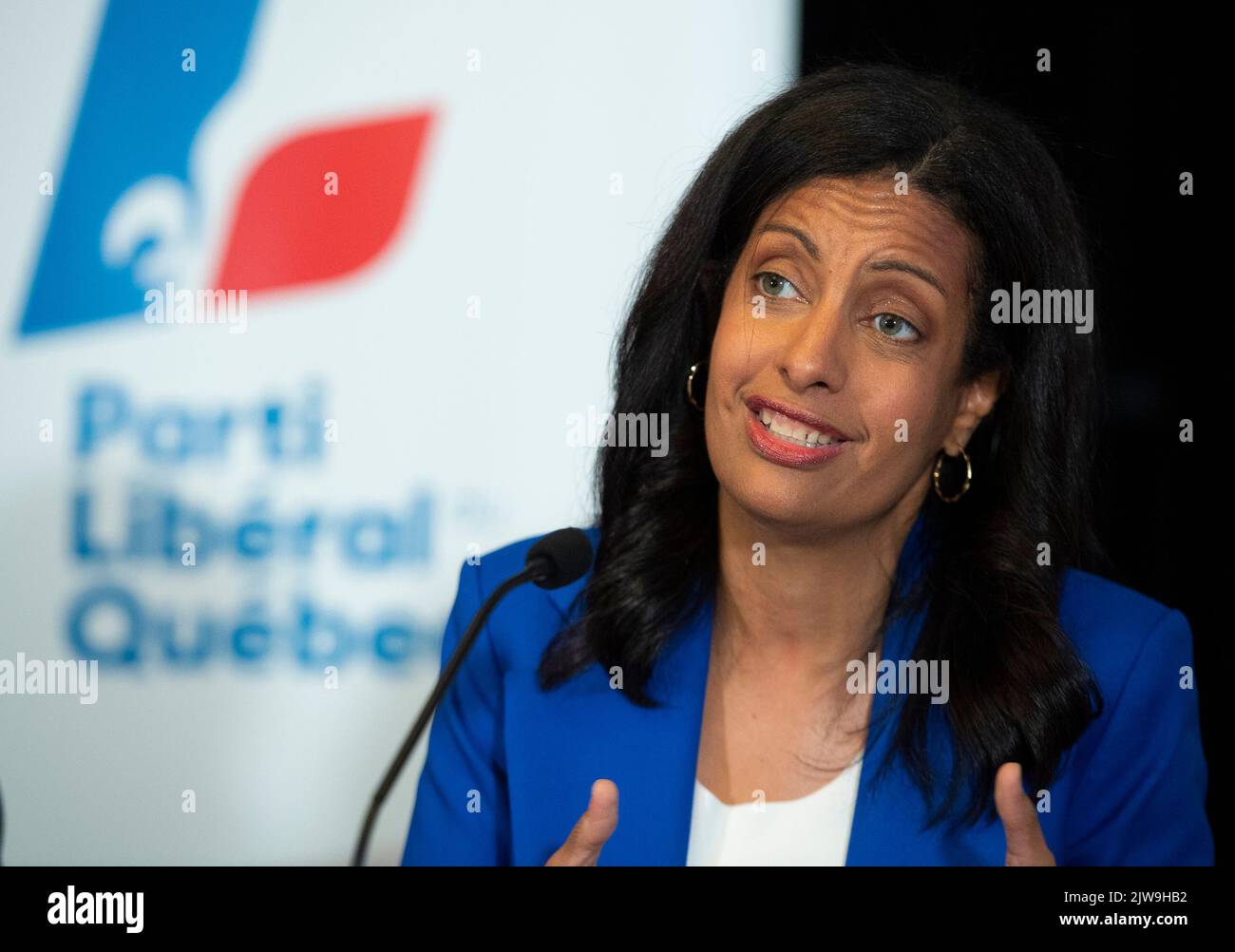 La chef du Parti libéral du Québec, Dominique Anglade, dévoile la ...