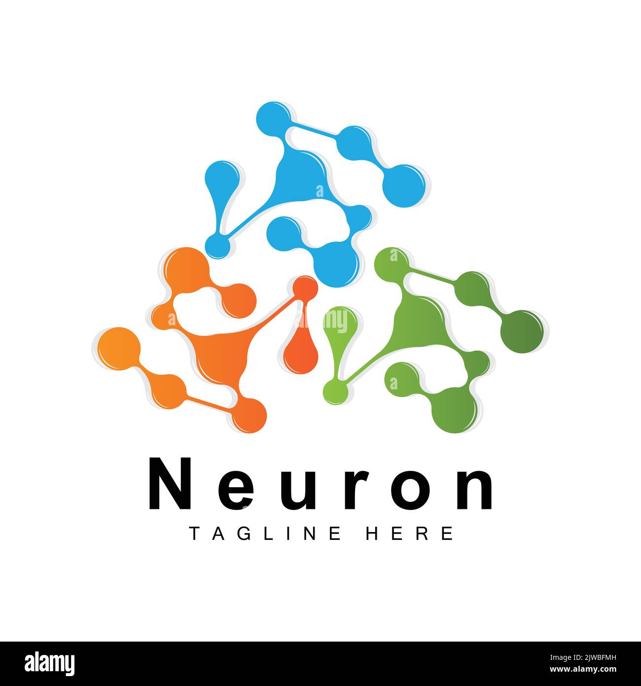 Logo neurone conception Illustration des cellules nerveuses ...