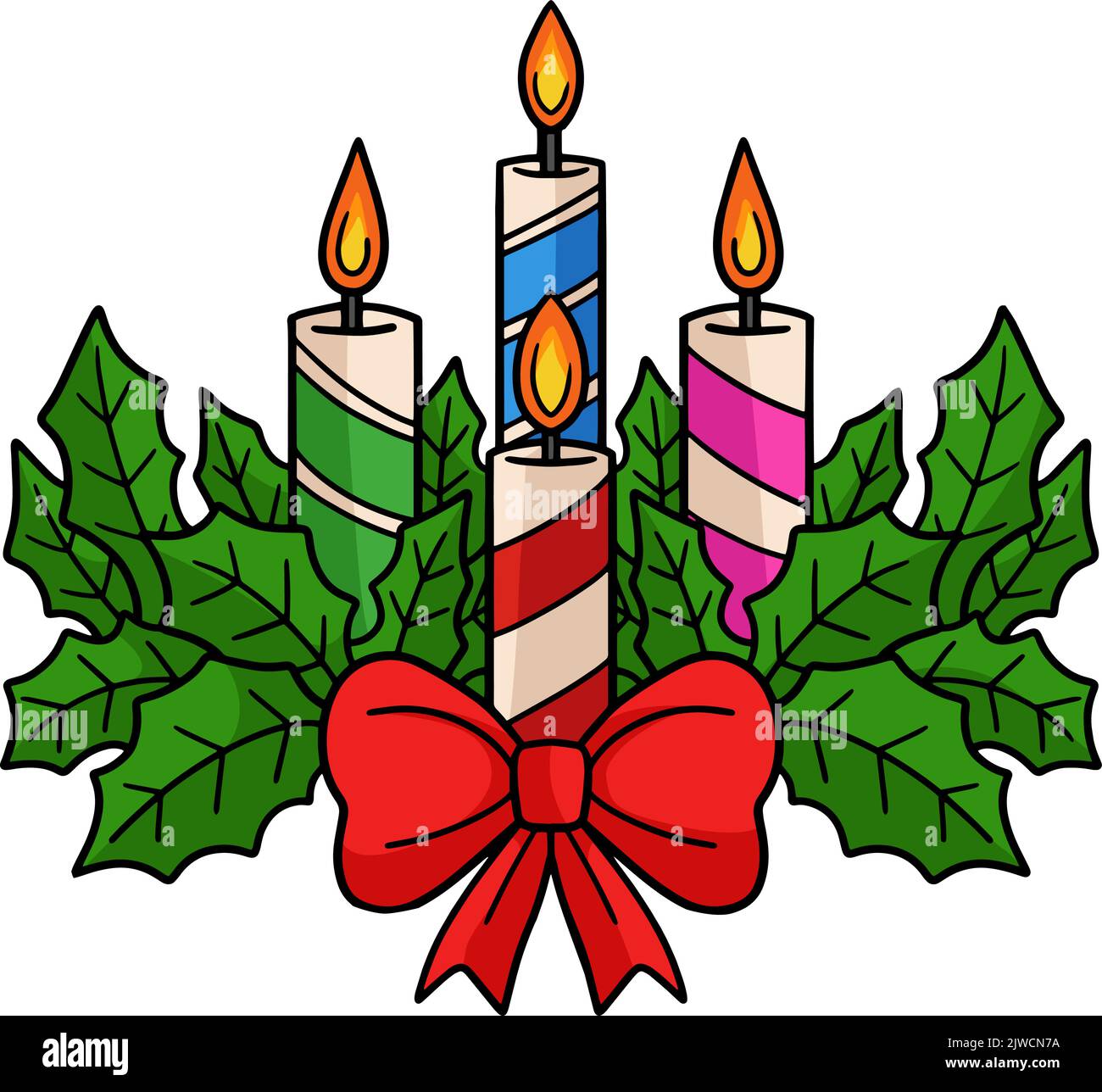 Bougie De Noel Banque Dimages Vectorielles Alamy