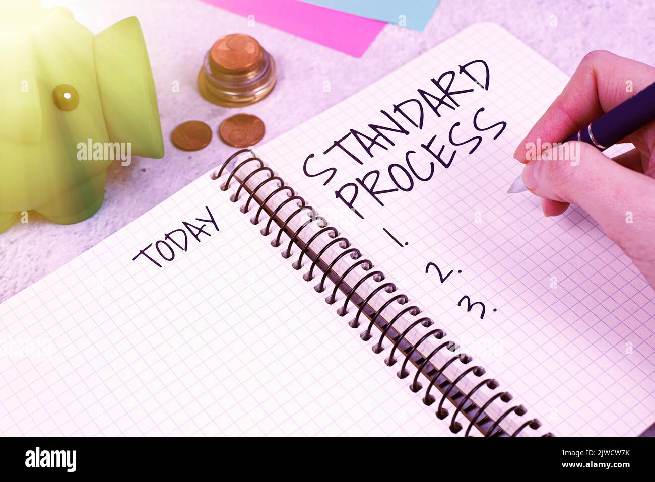 Signe de texte indiquant les règles de processus standard à mettre en ...