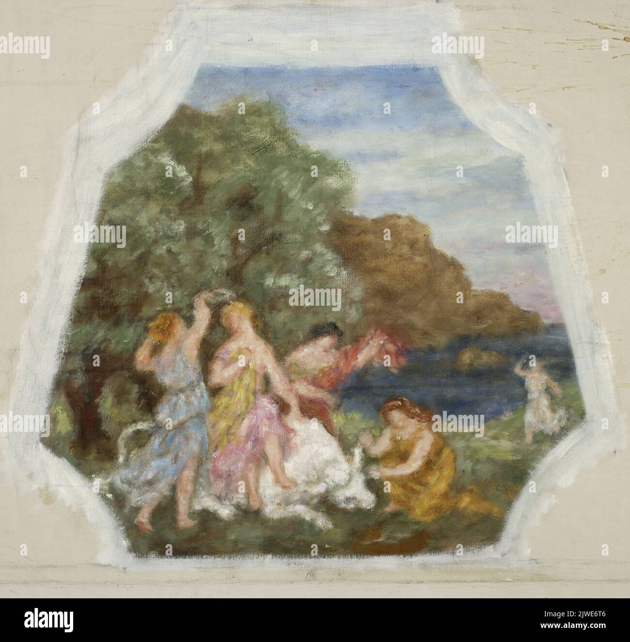 Enlèvement d'Europa, croquis pour le plafond de la chambre dans la tour ...