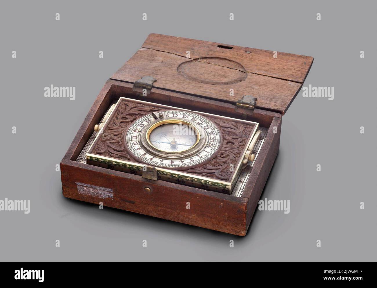 Ensemble complet d'instruments de navigation: Une boussole, un cadre ...