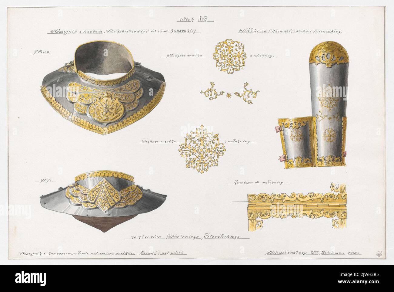 Bras et garde-bras de l'armure husseuse de Dominik Aleksandrowicz avec ...