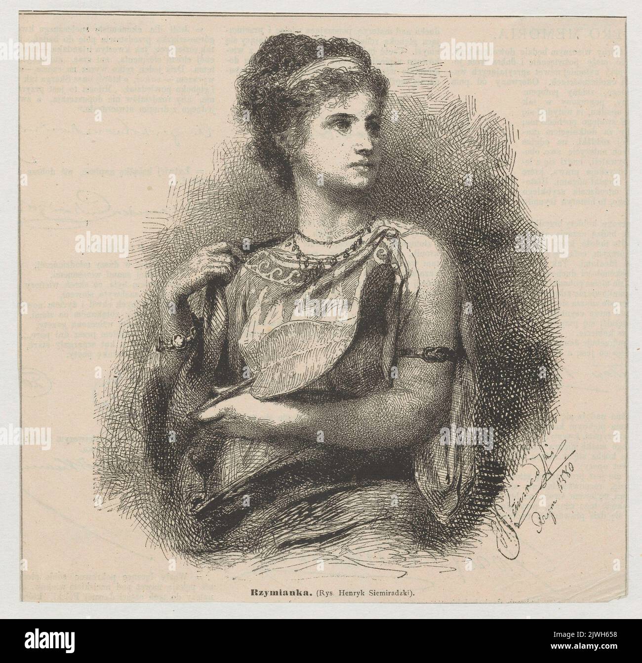 Reproduction du dessin: Henryk Siemiradzki (1843-1902), Rzymianka ...