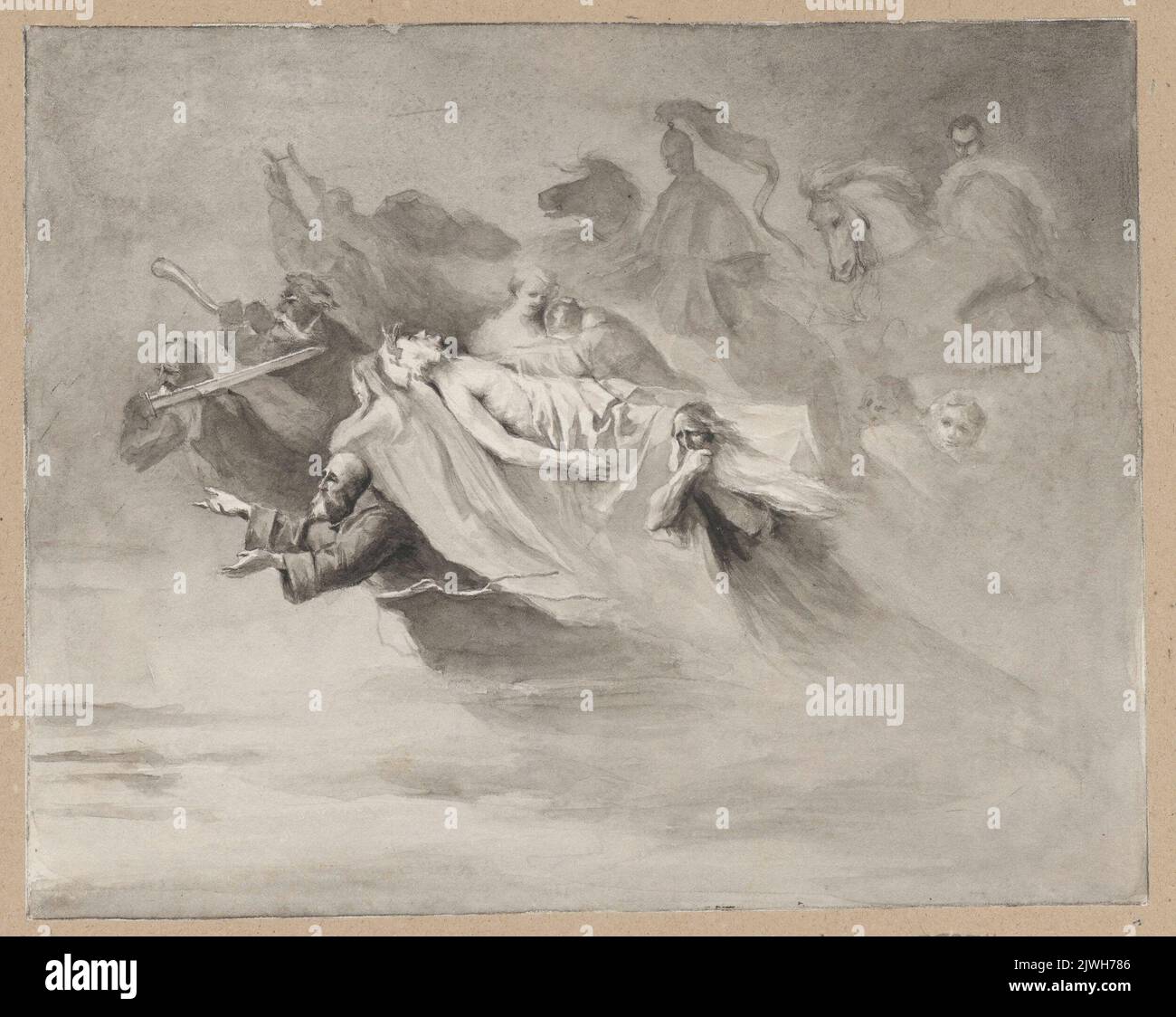 Apothéose d'Adam Mickiewicz - traçage à partir d'un dessin de 1860 ...