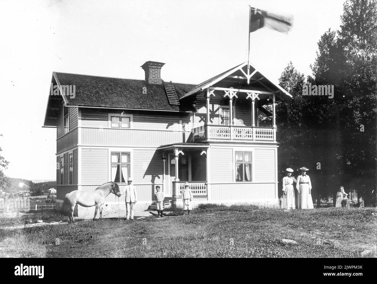 La villa à Hällbo où vit Rune Karlsson. Photo en 1900. Villan i Hällbo ...