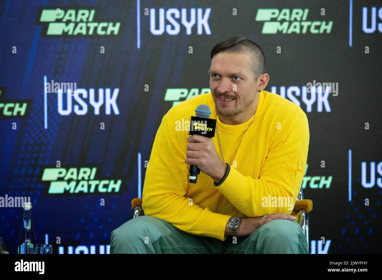 Kiev, Ukraine. 2nd septembre 2022. Oleksandr Usyk, champion unifié du ...