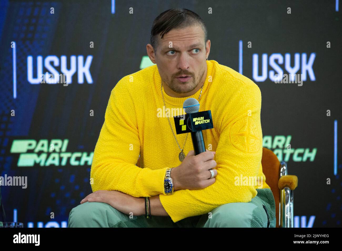 Kiev, Ukraine. 2nd septembre 2022. Oleksandr Usyk, champion unifié du monde de la boxe poids ...