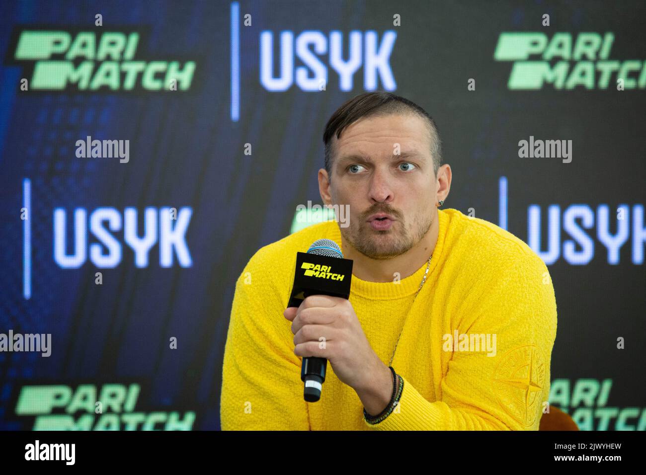Kiev, Ukraine. 2nd septembre 2022. Oleksandr Usyk, champion unifié du monde de la boxe poids ...