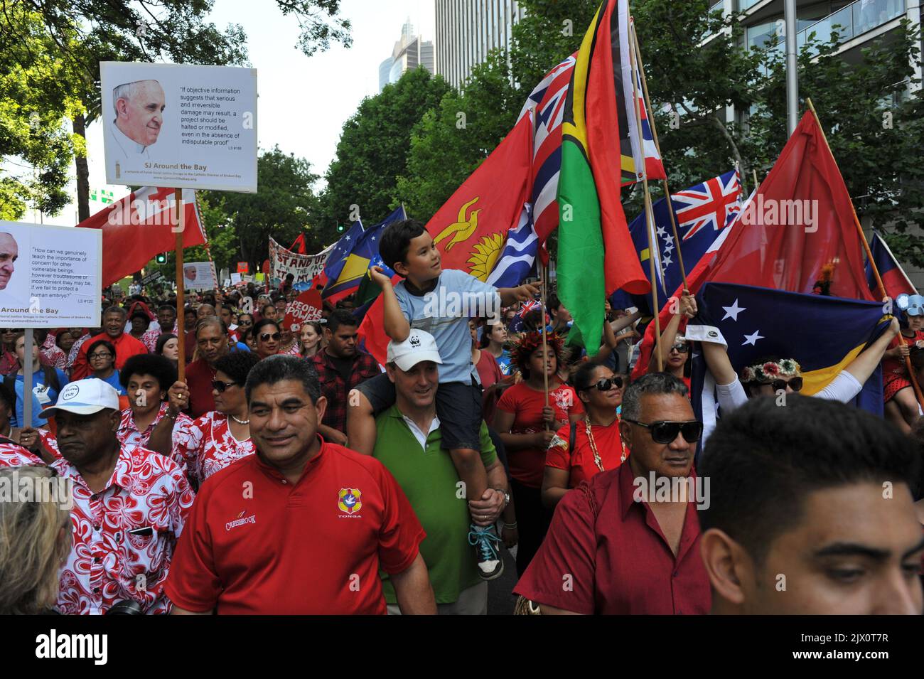 Les partisans du changement climatique lors de la Marche du climat ...