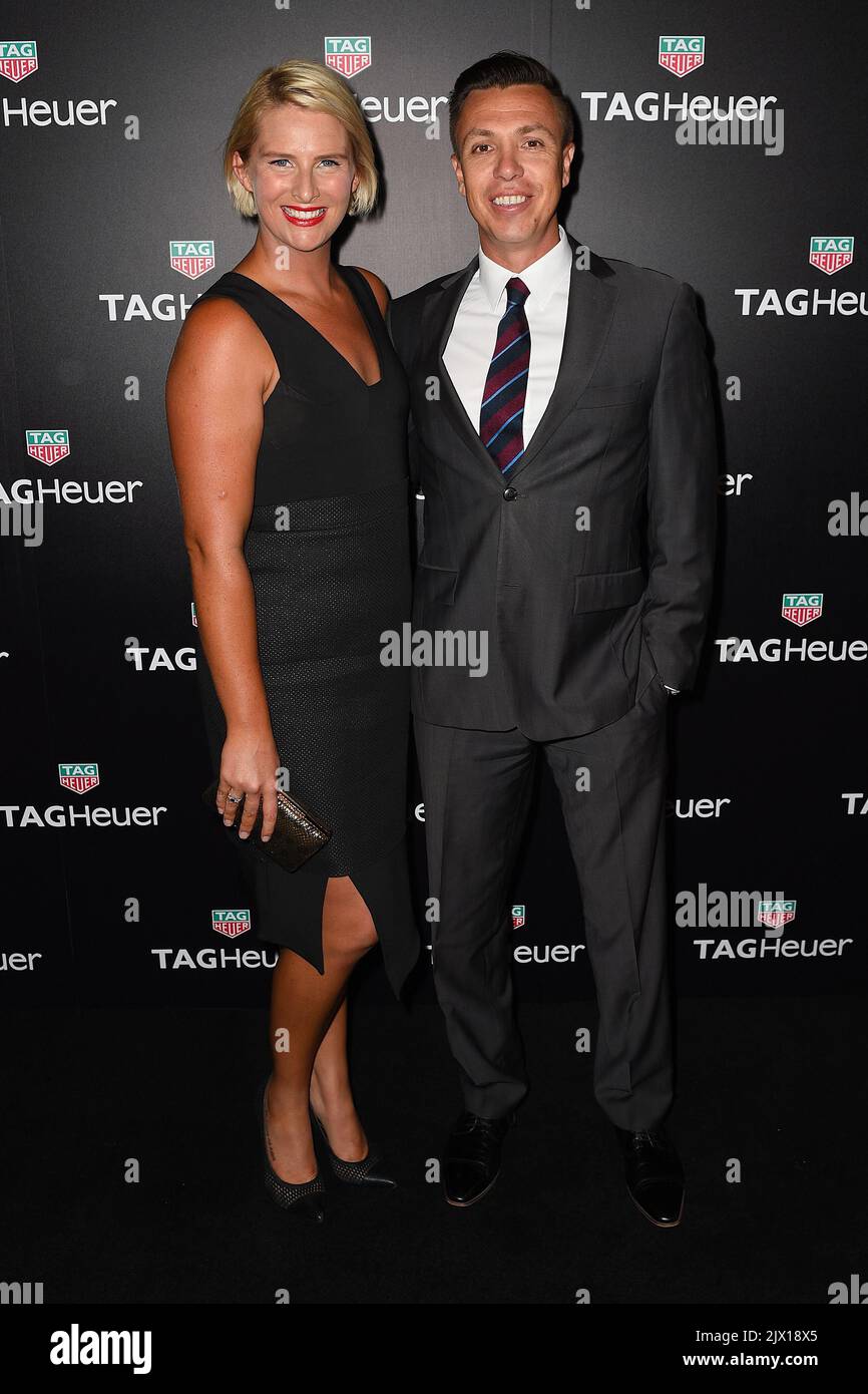 Leisel Jones et Marty Pask arrivent au LANCEMENT DU TAG Heuer 01, à ...