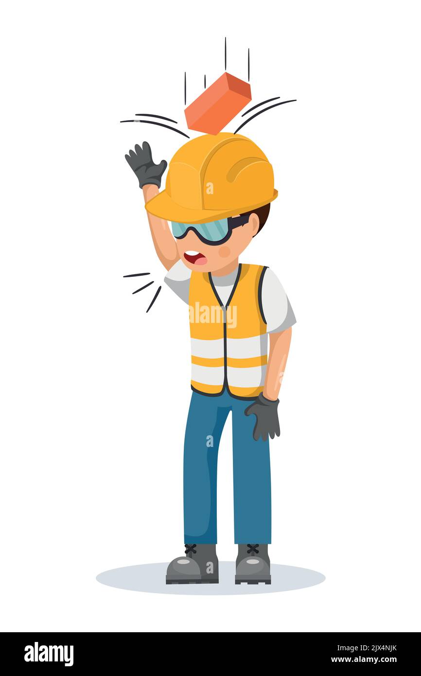 Accident du travail chute avec objet Banque d'images vectorielles - Alamy