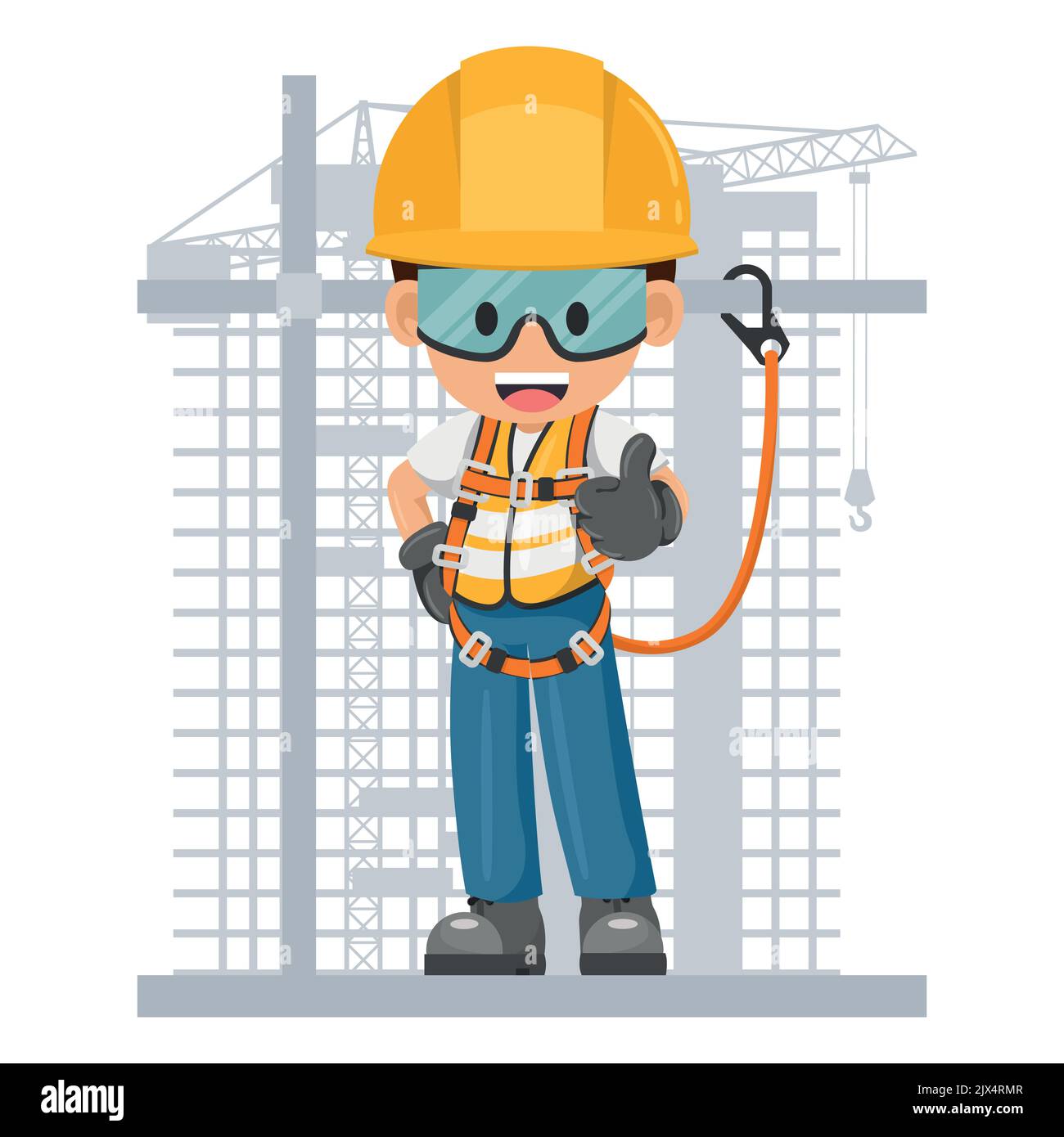 Travailleur industriel de la construction avec équipement de protection ...